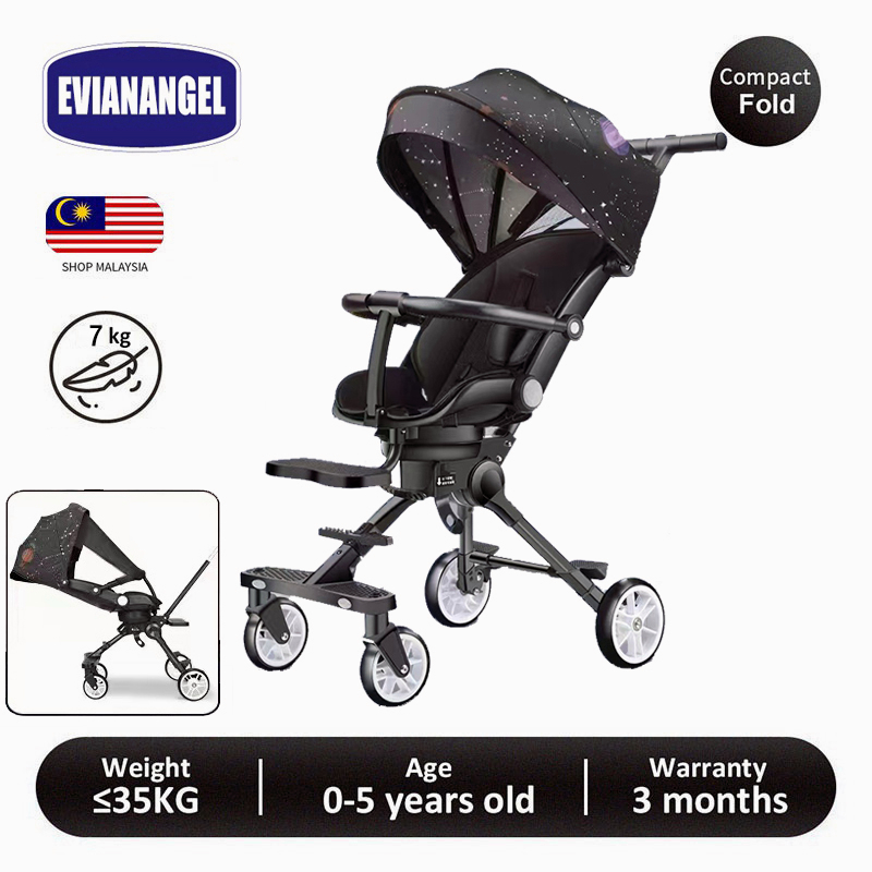EvianAngel 2way Baby Stroller Foldable Can Sit And Lie Two-Way Rotating ...
