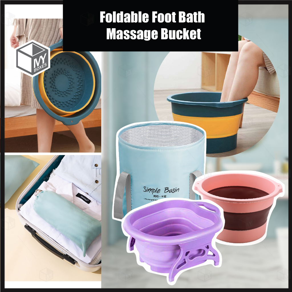 MYB Foldable Foot Bath Foot Spa Soak Massage Bucket for Home Travel ...