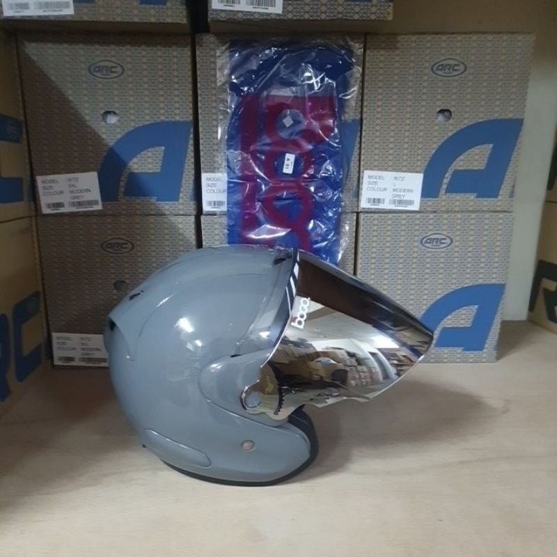 ARC HELMET MODERN GREY (WITH CHROME VISOR BOGO) | Shopee Malaysia
