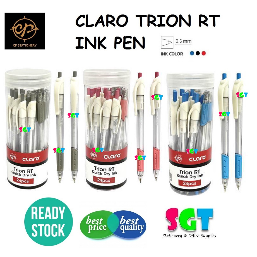 CP Claro Trion Semi Gel Ink Pen 0.5mm / 0.7mm ( 24 pcs ) | Shopee Malaysia