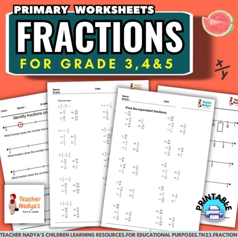[ Printable / PDF ] Fractions for Primary School | TN23 | Fraction ...