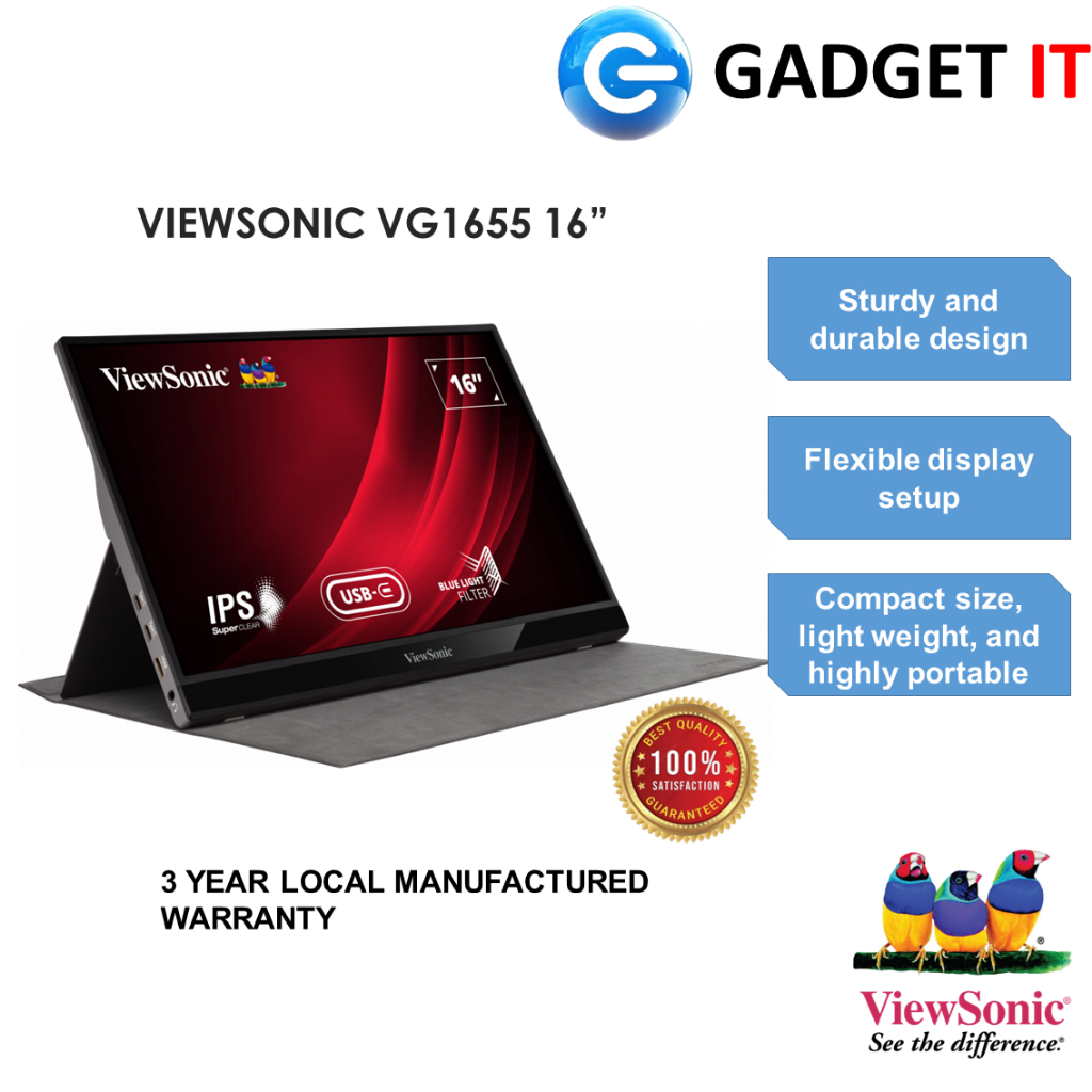 VIEWSONIC 16" VA1655-3 / VG1655 / TD1655 TOUCH PORTABLE MONITOR (FULL ...