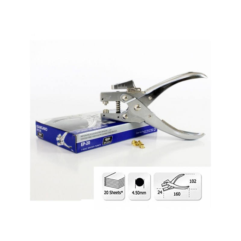 Kangaro EP-20 EP20 Quality 1 Hole Puncher / Eyelet Binder Punch / One ...