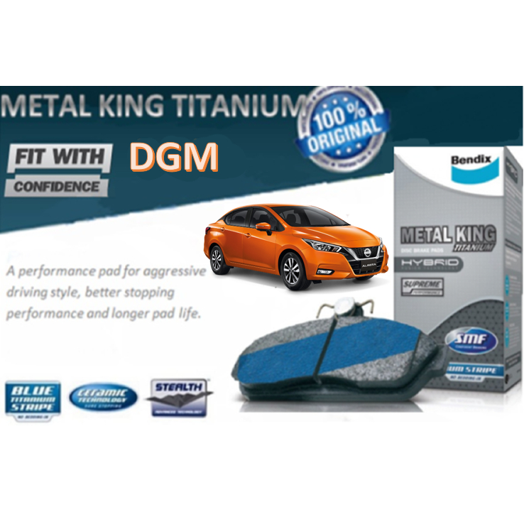 Bendix Metal King Titanium Disc Brake Pad Front (DB2601) for Nissan ...
