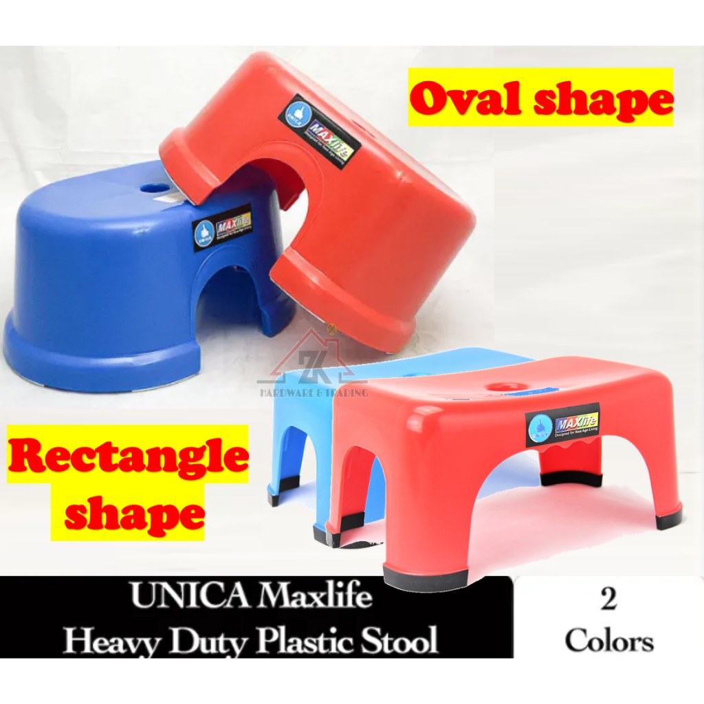 Plastic Stool Chair Heavy Duty With Anti Slip Rubber Bangku Plastik ...