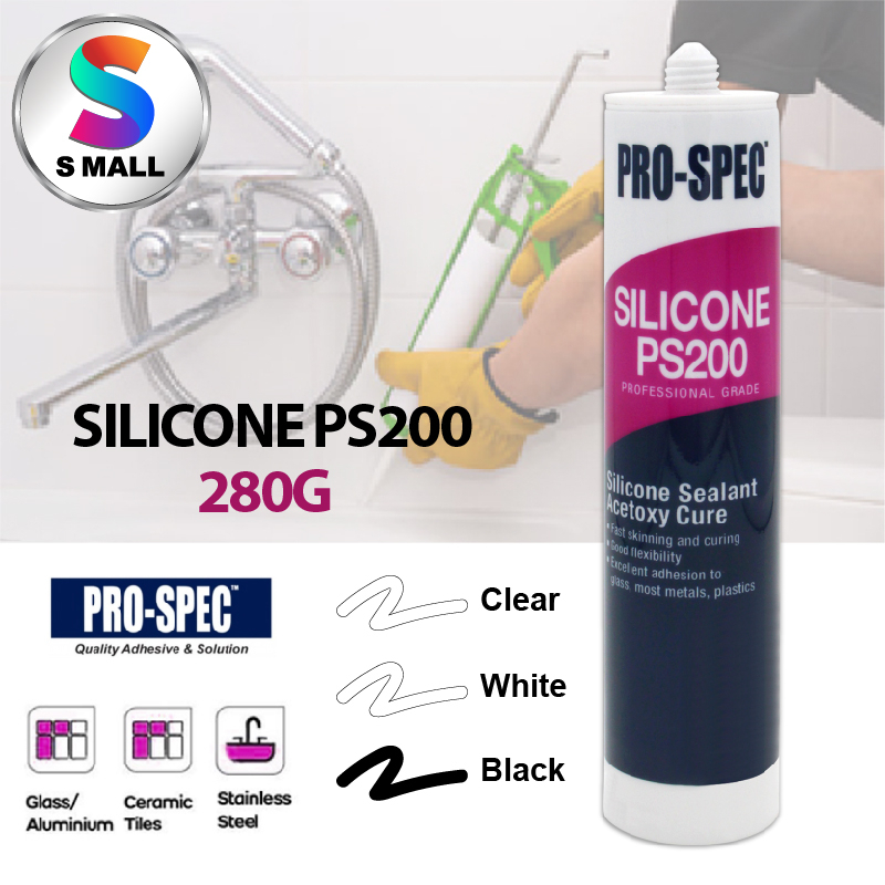 PRO-SPEC PS200 HIGH PERFORMANCE SILICONE SEALANT WHITE/ CLEAR/ BLACK ...