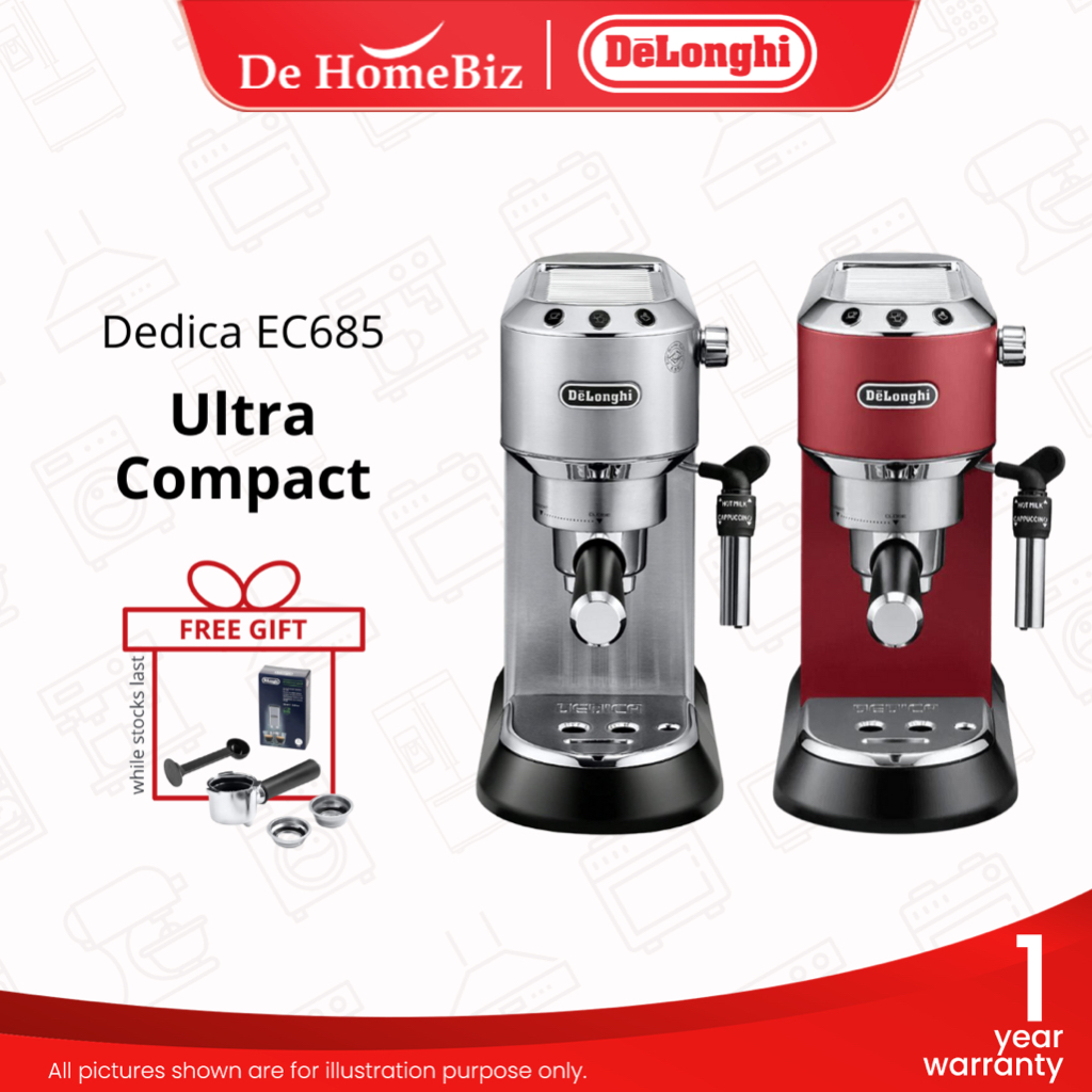 Delonghi EC685 Dedica Pump Espresso Coffee Machine EC685.R / EC685.M ...