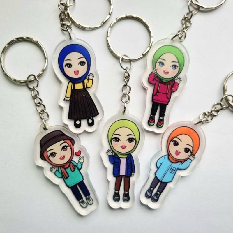 ACRYLIC KEYCHAIN (CUTE HIJAB GIRL) 1 PCS | Shopee Malaysia