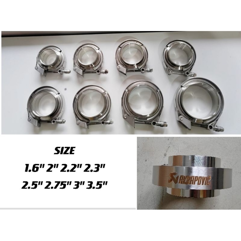 V Band Clamp Exhaust Flange Lip Heavy Duty 100% 304 StainlessSteel1.5 ...