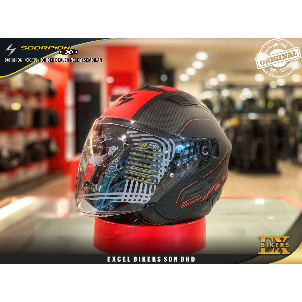 SCORPION HELMET EXO 230 CONDOR MATT BLACK RED /SCORPION HELMET/SCORPION ...