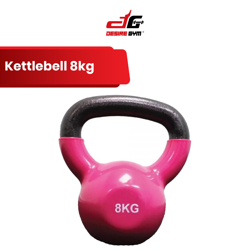 Desire Gym 8kg Cast Iron Vinyl Coated Kettlebell Dumbbell Weight Lifting Gym Training Bell Home ...
