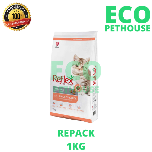 REFLEX Kitten Chicken 1KG Repack Dry Cat Food / Makanan Kucing | Shopee ...