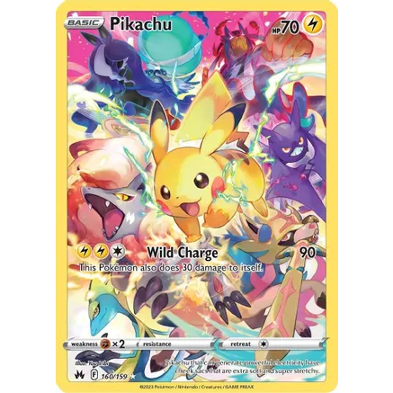 Pikachu / Secret Rare / 160/159 / English Crown Zenith (Pokemon TCG ...