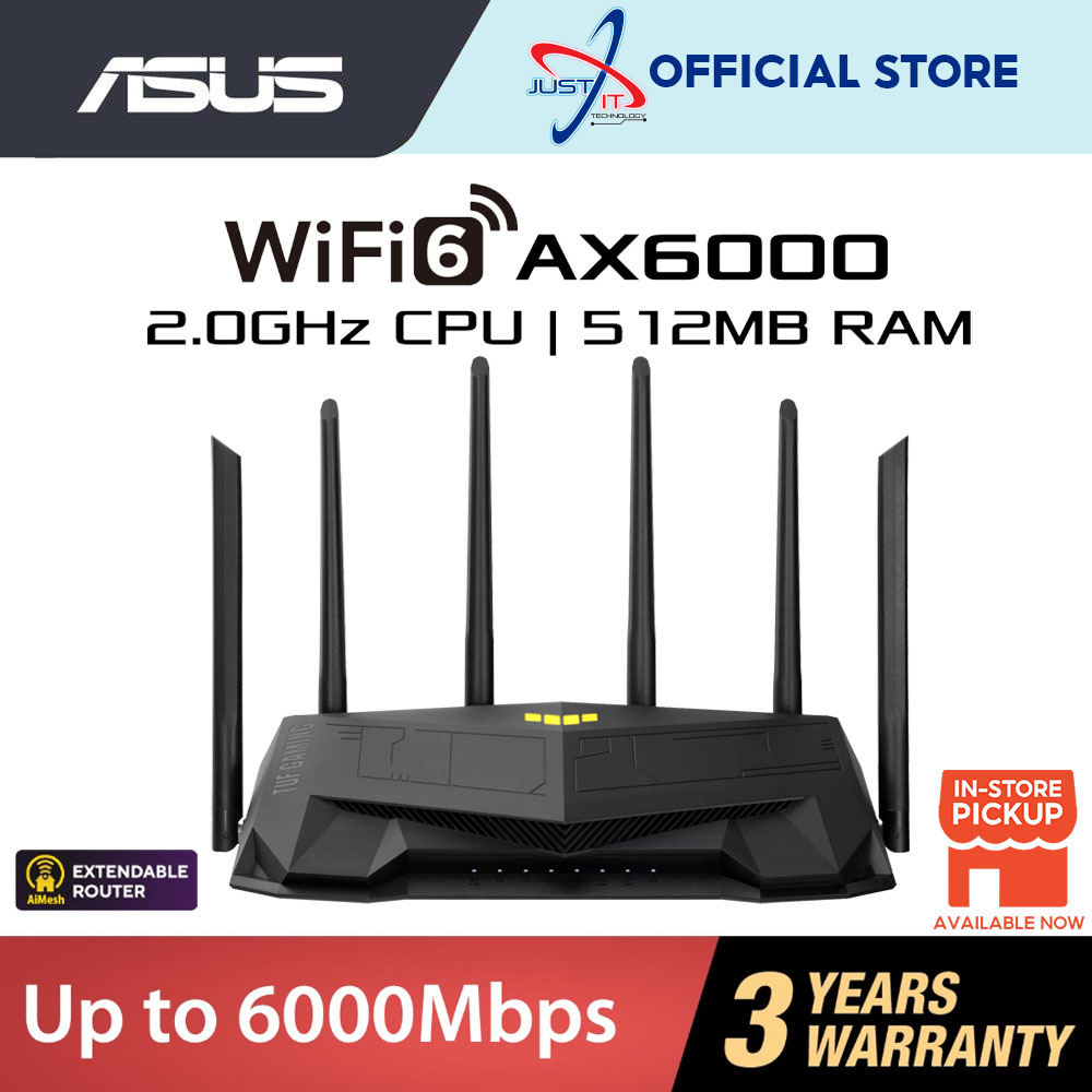 ASUS TUF-AX6000 Wi-Fi 6 TUF Gaming Router AX6000 AiMesh Extendable ...
