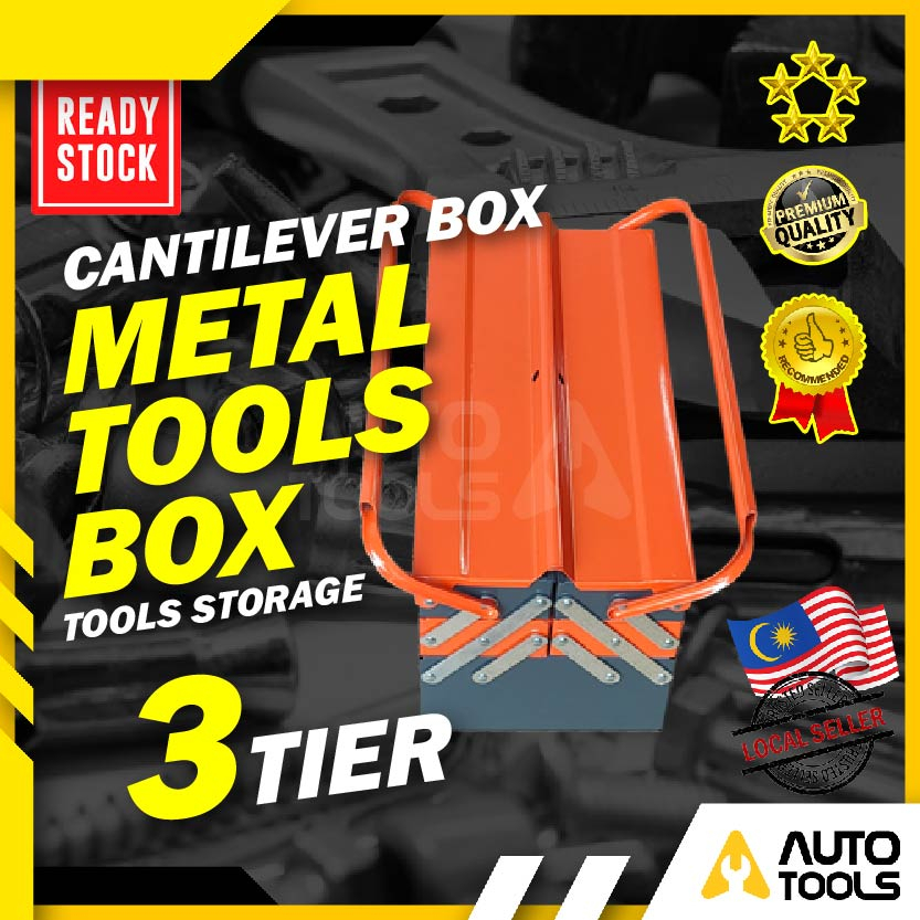 Metal Tools Box / Cantilever Box / Tools Storage ( 3 Tier ) | Shopee ...