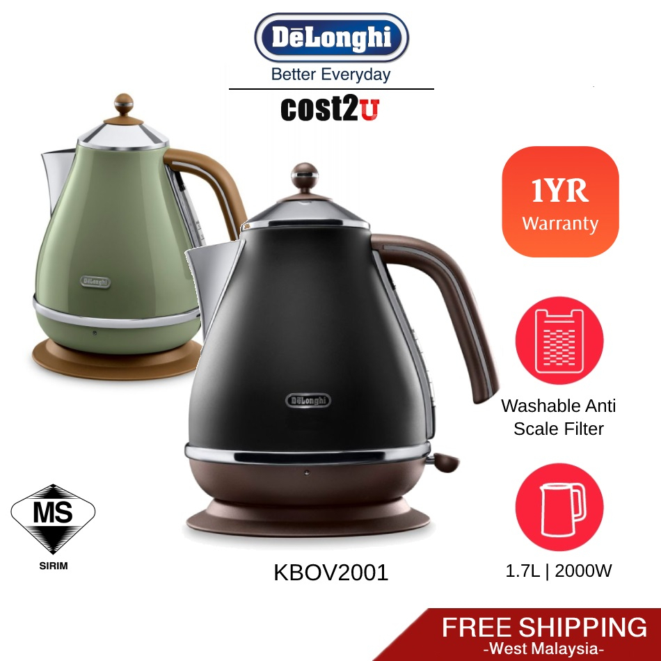 Delonghi Icona Vintage Kettle 1.7L | KBOV2001 KBO2001 KBOC2001 KBOV2001 ...