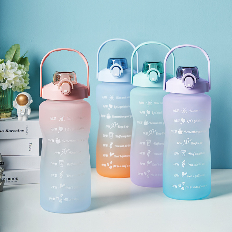2000ml Gradient Water Bottle with Straw | Shopee Malaysia