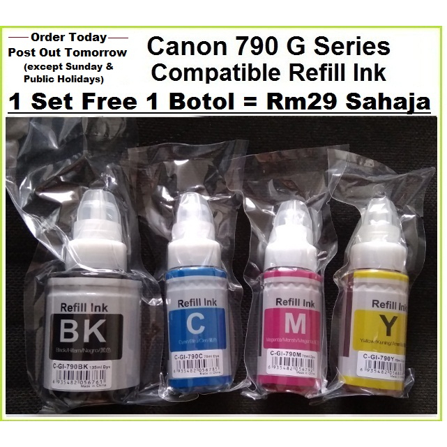 Canon 790 Ink / GI-790 / GI 790 Premium Compatible Refill Ink for Canon ...
