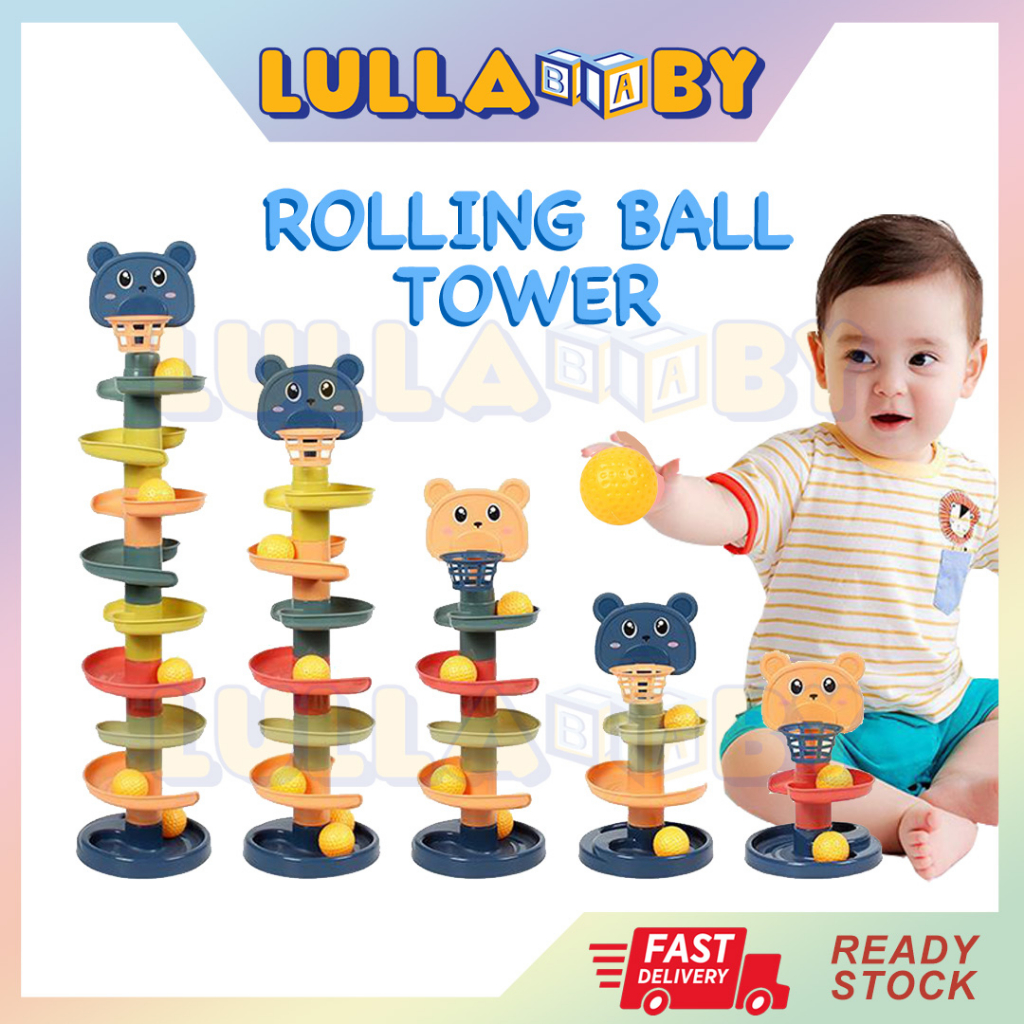 🔥READY STOCK🔥7 Layer Fun Rolling Sliding Ball Kids Stacking Tower ...