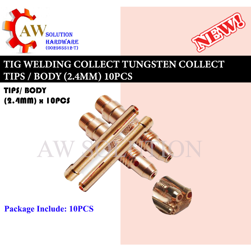 TIG WELDING COLLECT TUNGSTEN TIG COLLECT TIPS/ BODY 2.4MM (10PCS ...