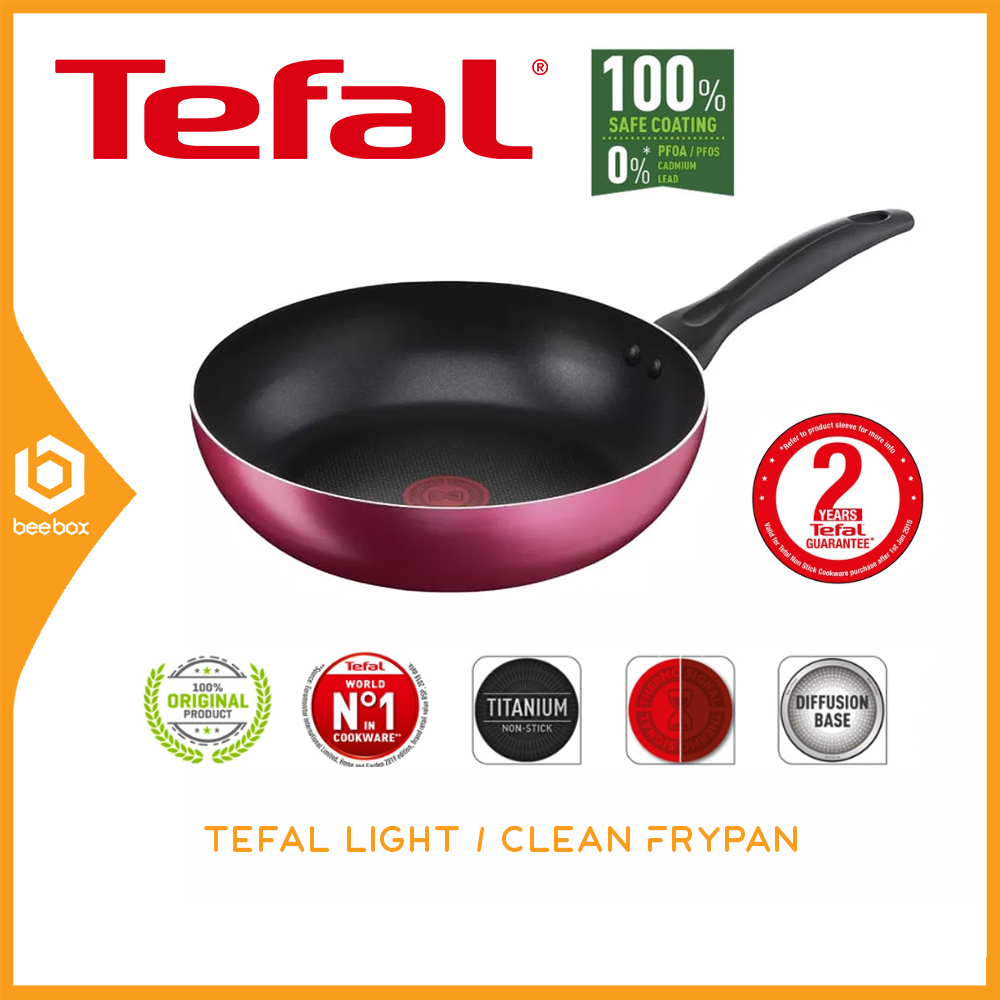 Tefal Non Stick Deep Frypan Light & Clean Cookware (26cm | 30cm | 30cm ) B22405/B22407/B22507 ...