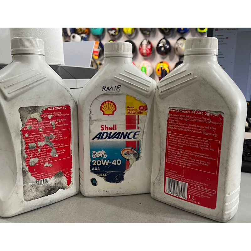 (CLEAR STOCK- POOR PACKING) SHELL 20W40 AX3 MINERAL 4T ENGINE OIL-1 ...