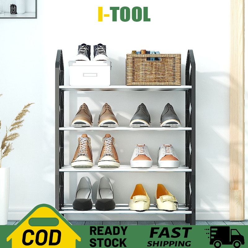 LTOOL 4 Tiers Shoe Rack Multilayer Shoes Storage Organizer Racks Shoe ...