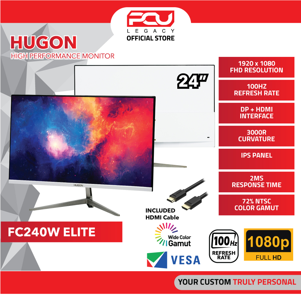 HUGON 24 INCH CURVED 100Hz | 165Hz | 240Hz 1MS IPS FULL HD MONITOR ...