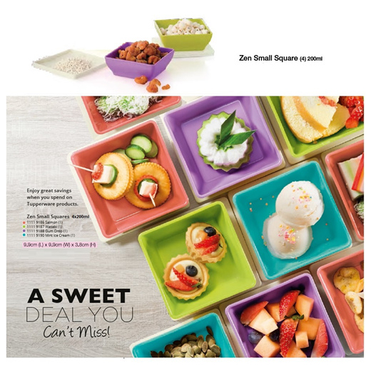200ml Tupperware Limited Edition Zen Small Square (mini food container ...