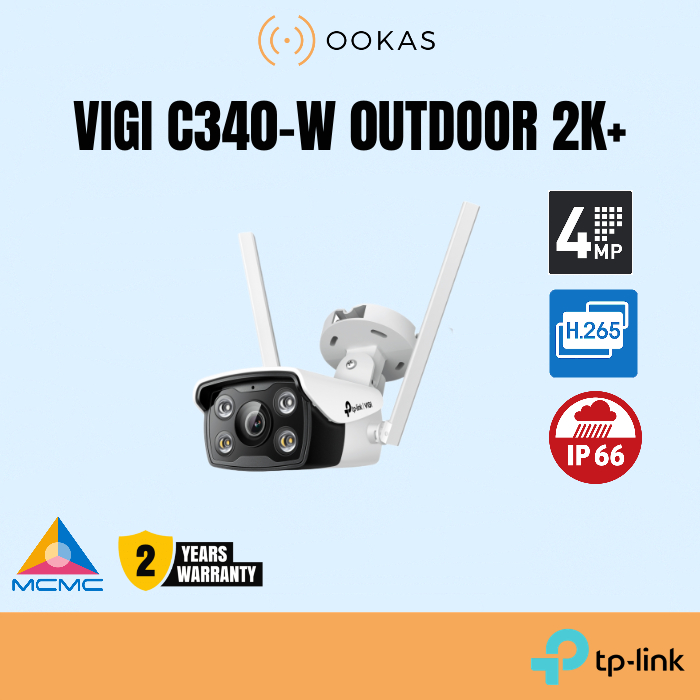 TP-Link ViGi C340-W 4MP Outdoor / Indoor H.265+ Full Color Night View ...
