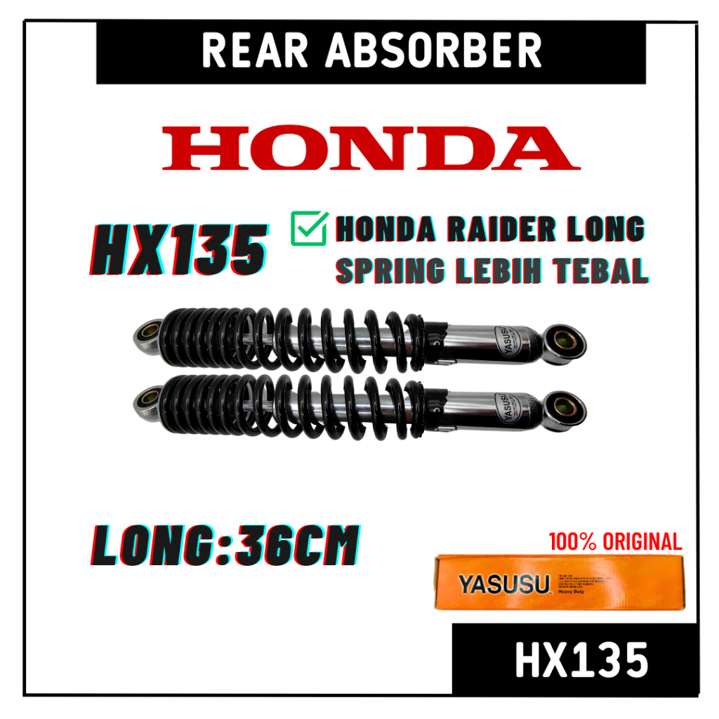 YASUSU REAR ABSORBER HONDA RAIDER LONG HX135 WAVE 100 W100 CLASS SHOCK ...