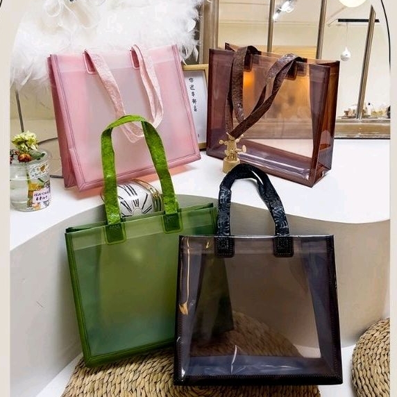 ️Ready Stock ️( 1PCS ) PP Plastic Beg Frosted Gift Tote Bag Doorgift ...