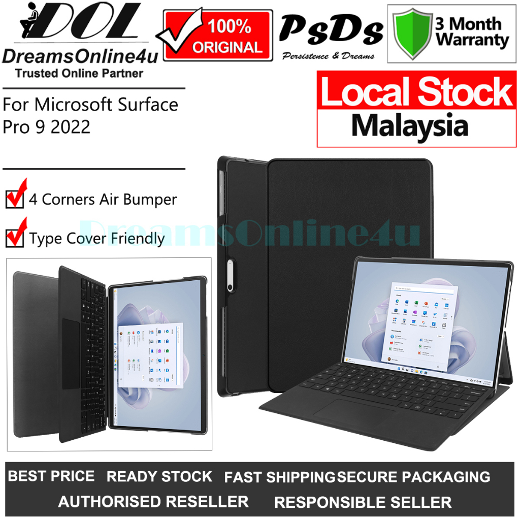 PsDs Classical Tri-Fold Type Keyboard Friendly Bumper Protection Smart ...