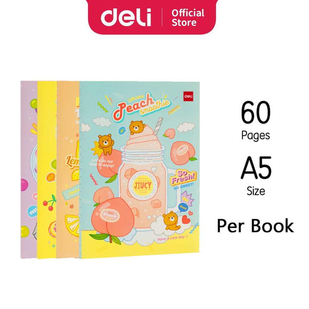 Deli Notebook ENA560 Juice And Candy Series Sewing Notebook A5 60 ...