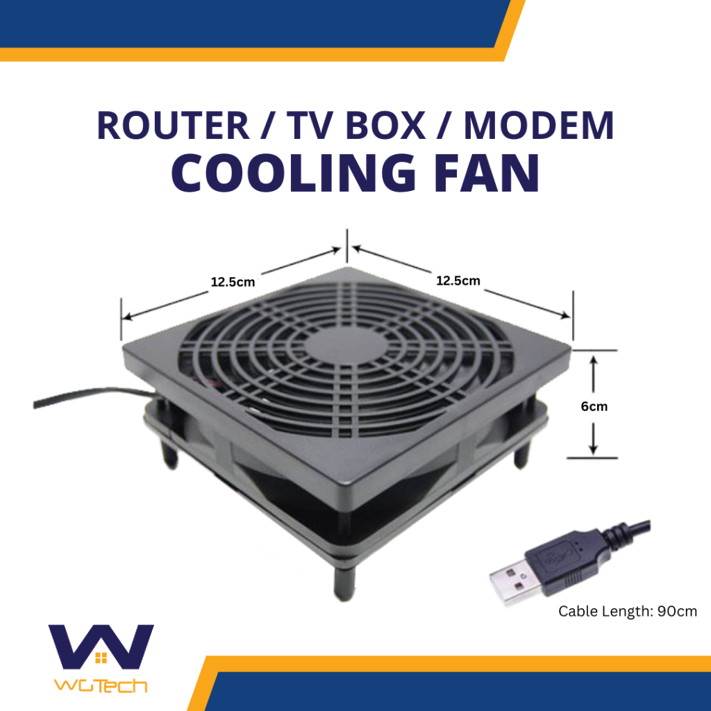 TV Box Fan Cooler Router fan Cooling Quiet High Speed DC 5V USB 12125 ...