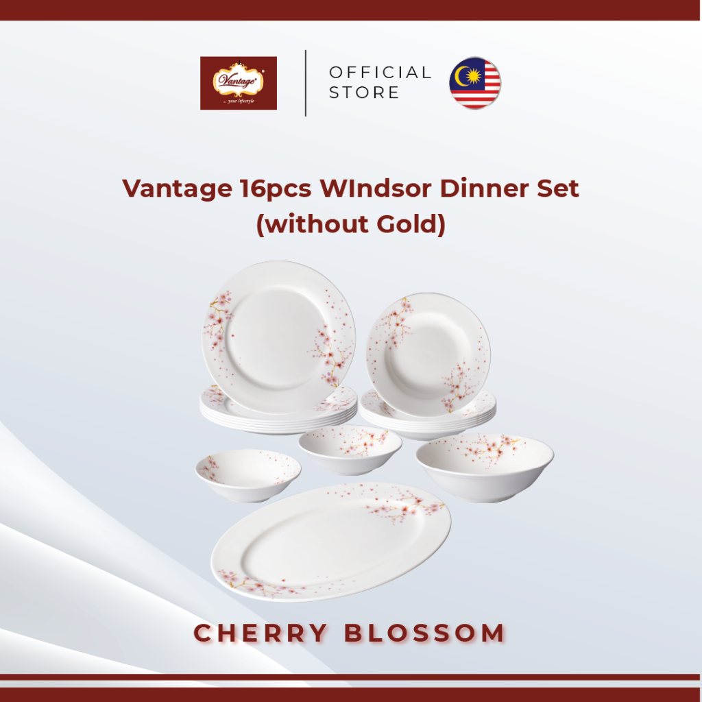 Vantage Fine Porcelain Windsor Dinner Set without Gold Lining (16pcs ...