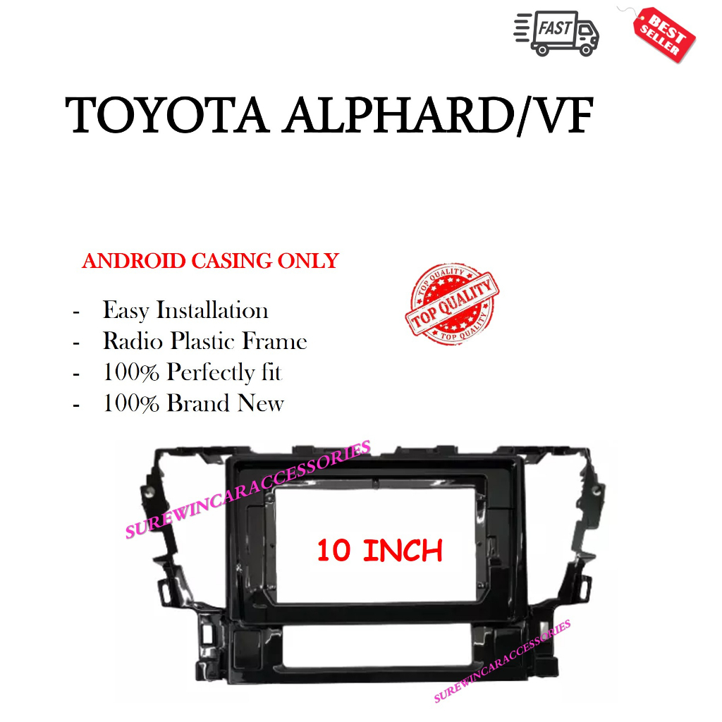 ANDROID PLAYER CASING 10 INCH FOR TOYOTA ALPHARD / VELLFIRE ANH30 2015 ...