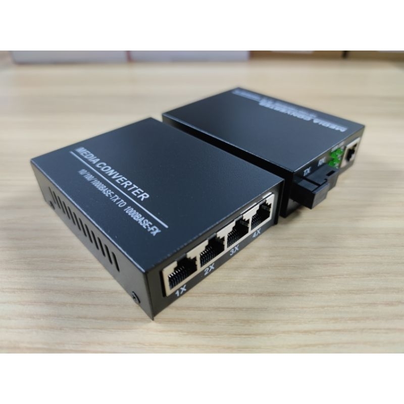 Fiber Media Gigabit Optical Converter-Single Mode 1 Fiber with 5 port ...