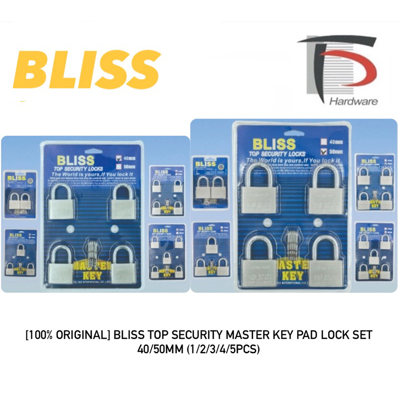 [100% ORIGINAL] FIESTO BLISS TOP SECURITY MASTER KEY PAD LOCK SET 40 ...