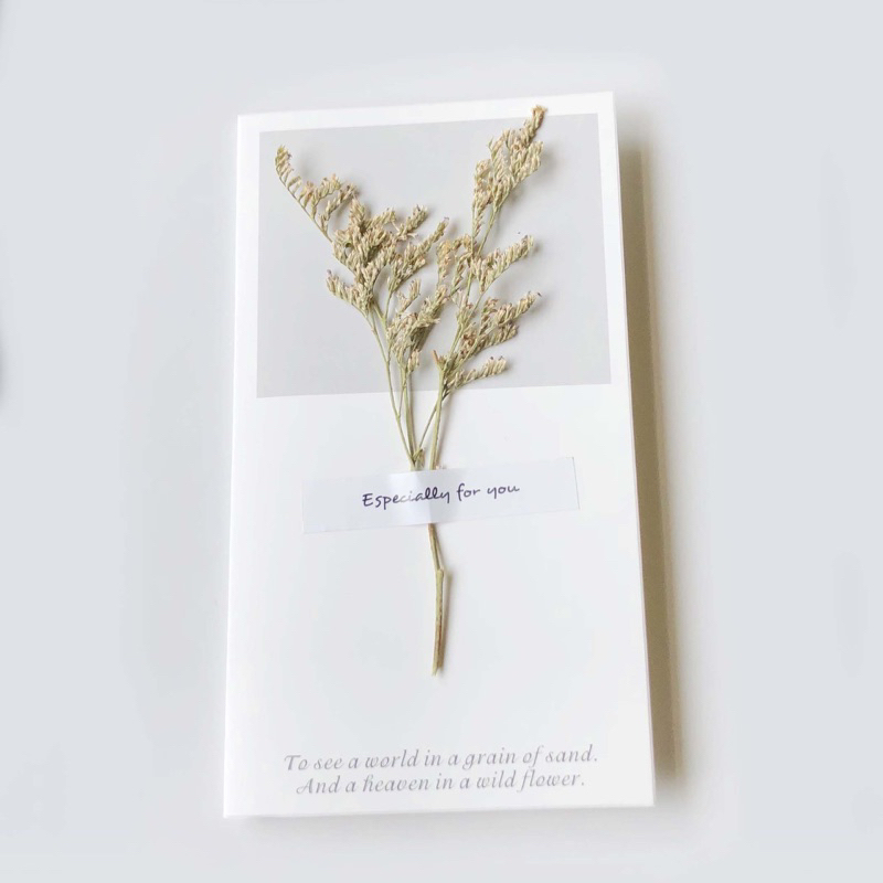 Dry Flower Greeting Card Handmade Wish Card Wedding Birthday Greeting ...
