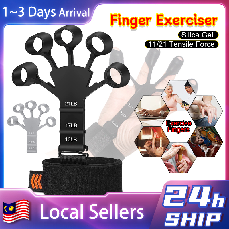 Finger Gripper Gripster Silicone Finger Exerciser Trainer with 6 ...
