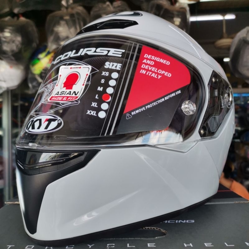 ORIGINAL HELMET KYT TT COURSE PLAIN ASPHALT GREY | Shopee Malaysia