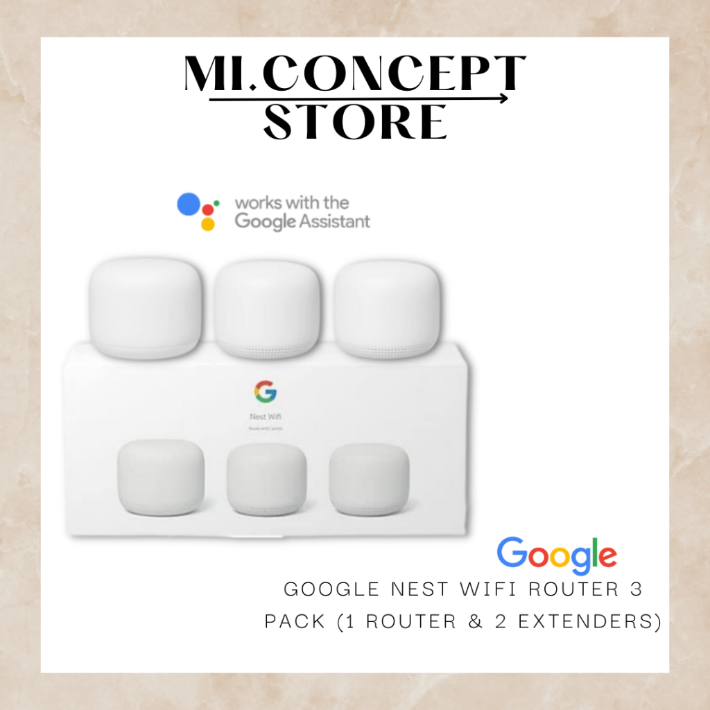 Google Nest Wifi 3 Pack (AC2200 Mesh Router with 2 Points) | Shopee ...