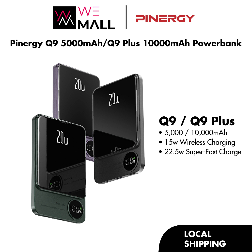Pinergy Q9 PD20W 5000mAh / Q9Plus 10000mAh Fast Charging Wireless ...