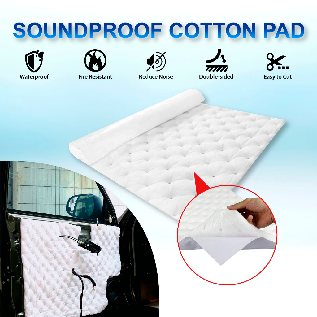 1PC Soundproof Cotton Mat Sound Deadening Pad Waterproof Heat Vibration ...