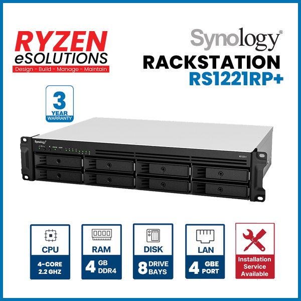 Synology RackStation RS1221RP+ 8-Bay 3.5" SATA HDD NAS | Shopee Malaysia