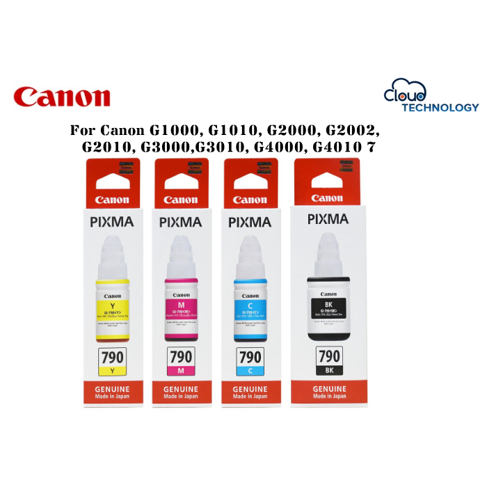 CANON GENUINE GI-790 BLACK/CYAN/MAGENTA/YELLOW REFILL INK FOR G1000 ...