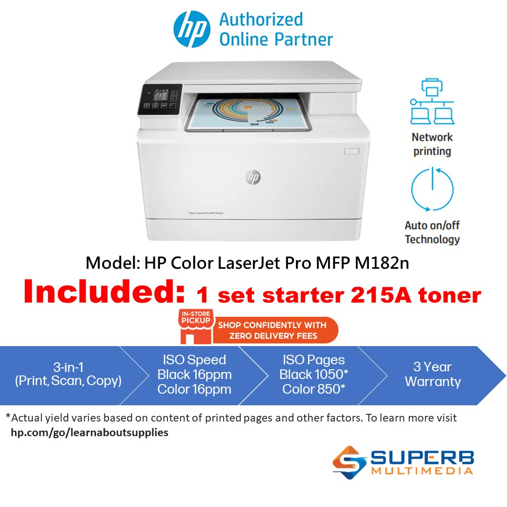 HP Color LaserJet Pro MFP M182n (Print, Scan, Copy) (T&G E-Wallet Rm100 ...