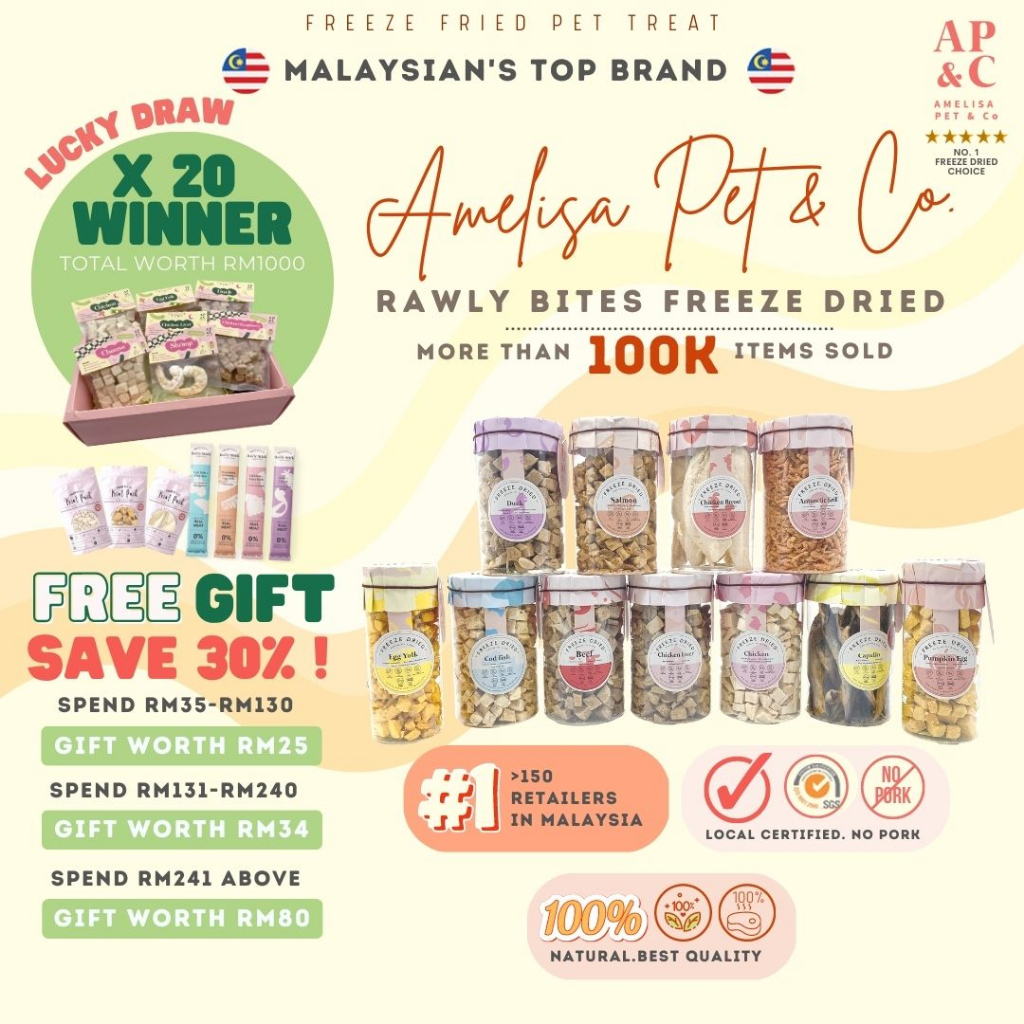 Amelisa Pet & Co. Rawly Bites Freeze Dried Pet Treats (Classic & Mini ...
