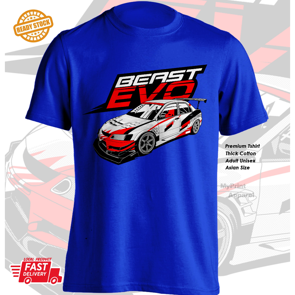 Mitsubishi Lancer Evolution X Evo Cotton Tshirt | Shopee Malaysia